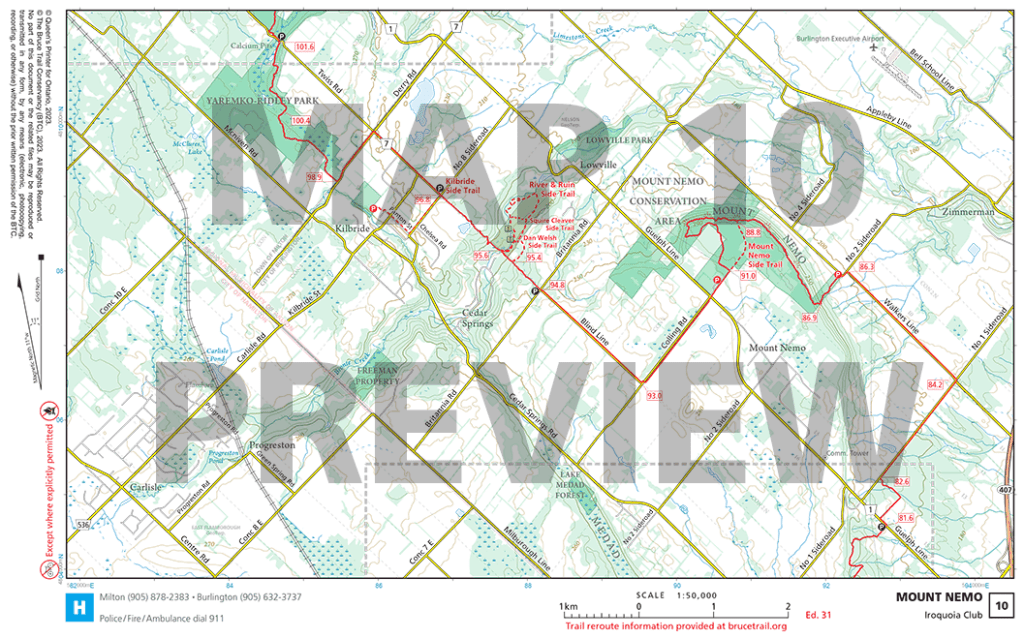 Map 10 - Mount Nemo - Ed 31 | Bruce Trail Conservancy